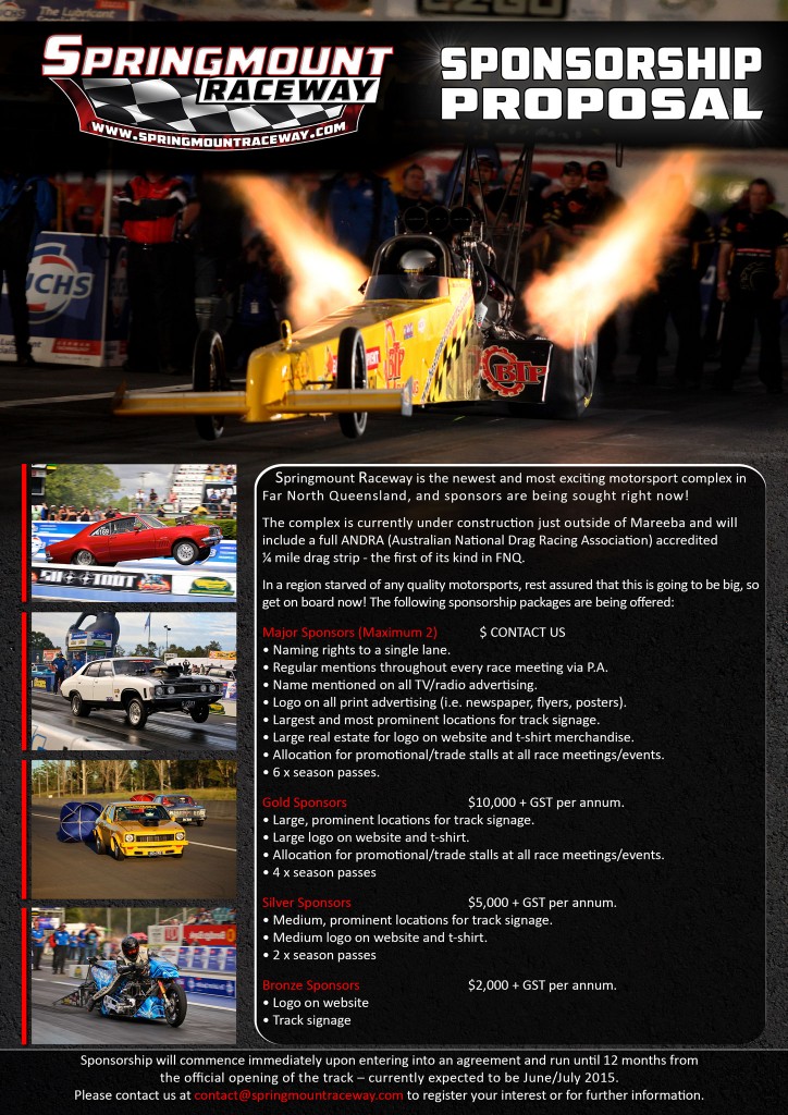 Springmount seeking sponsors – Springmount Raceway